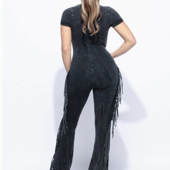 Pants & Jumpsuits | Mineral Wash Fringe Jumpsuit | Poshmark